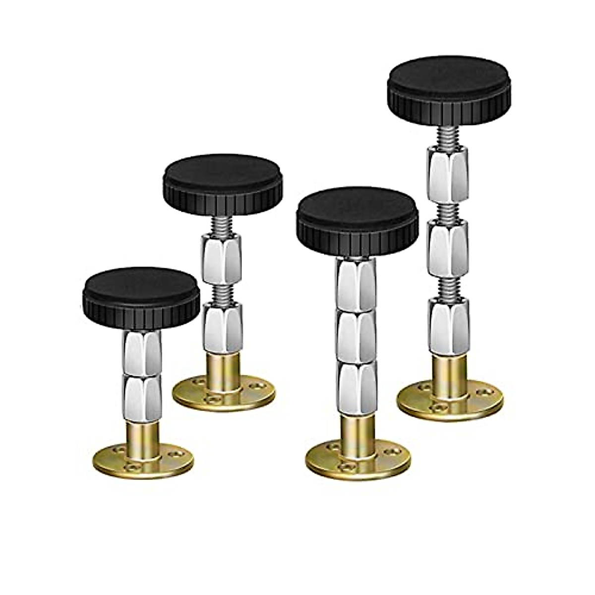 4PCS Adjustable Headboard Stoppers & Bed Stoppers, Threaded Bed Frame Prevent Loosening Anti-Shake Fixer, for Wall, Bed, Cabinet, Sofa, Table (1.18-4.33 inch)
