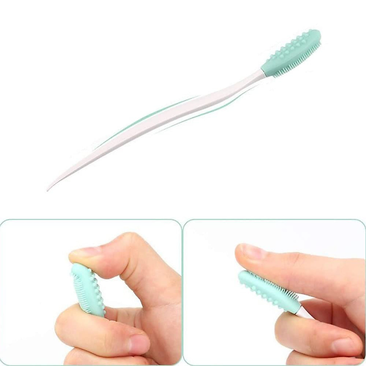 4 Pieces Exfoliating Lip Brushes, Double-Sided Lip Scrub Silicone Brush, Lip Brush Tool, Lip Scrubber Brush for Smooth and Fuller Looking Lips