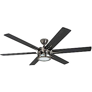Honeywell Ceiling Fans Kaliza - 56-in Dual Mount Indoor - LED Ceiling Fan with Light - Contemporary Room Fan with Dual Finish Blades - Model 51035-01 (Gun Metal)
