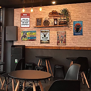 EMOHAT Tin Wall Sign Metal Poster German Shepherd Please Sit Yourself Signs Home Bedroom Office Classroom Restaurant Tin Sign Wall Decoration 8x12 Inches