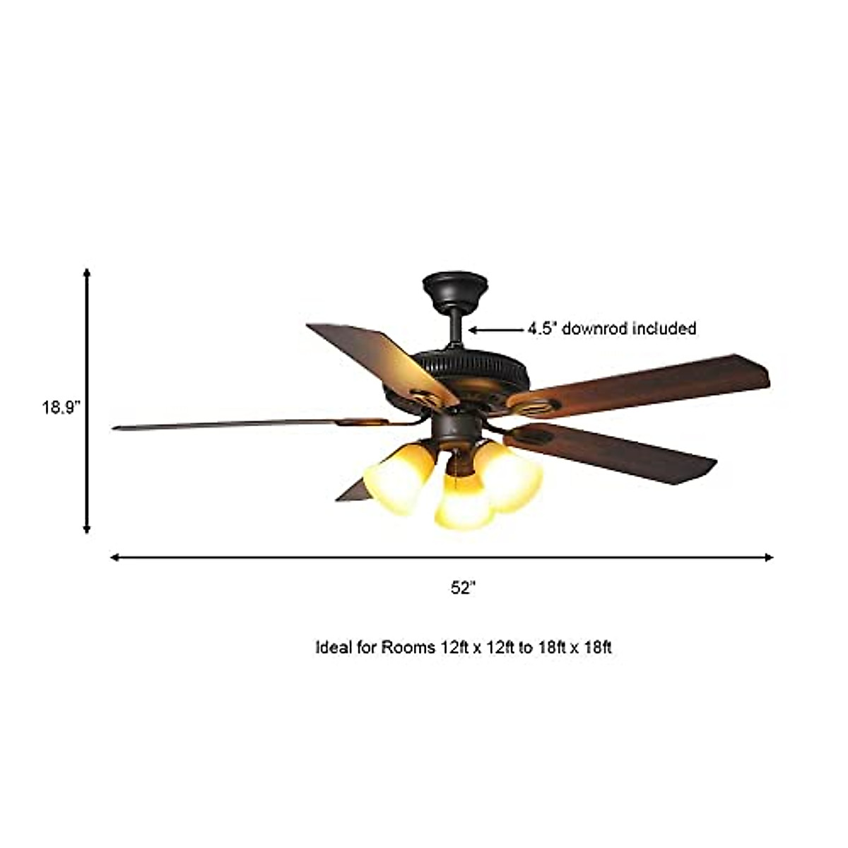 Hampton Bay AG524-ORB Glendale 52" Oil-Rubbed Bronze Ceiling Fan