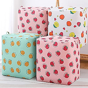 Ewbzo Clothes Storage Bag, Double Zipper Sturdy Wardrobe Sorting Comforter Sorting Storage Bag Household Folding Large Capacity Moving Packaging Bag