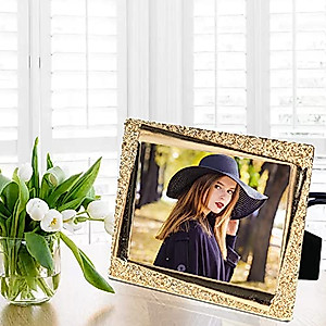 Kamiaha 5x7 Gold Picture Frame with High Definition Glass,2 Pack Modern Metal Photo Frame Display for Wall or Tabletop Display, Great Gift for Christmas or Wedding