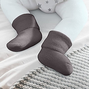 Rising Star Baby Socks for Boys & Baby Girl Infant Newborn Socks 0-6, 6-12 months - Thick Cotton Terry Cuff Winter Warm Socks unisex (Gray - 8 pack)