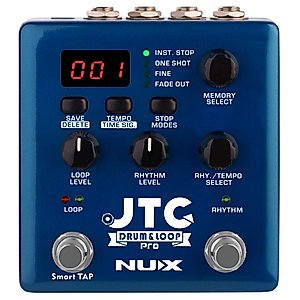 NUX JTC PRO Drum Loop PRO Dual Switch Looper Pedal 6 hours recording time 24-bit and 44.1 kHz sample rate