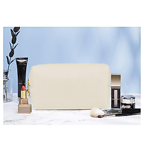 HUTIP Leather Makeup Bag Cosmetic Pouch Small Makeup Pouch for Purse Minimalist Travel Pouch Waterproof Toiletry Bag Set, Personalize Makeup Bags Cosmetic Bags for Women