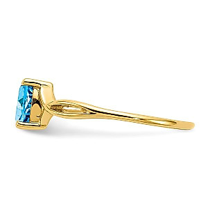 IceCarats 14K Yellow Gold Blue Topaz Ring December Birthstone Jewelry Size 7