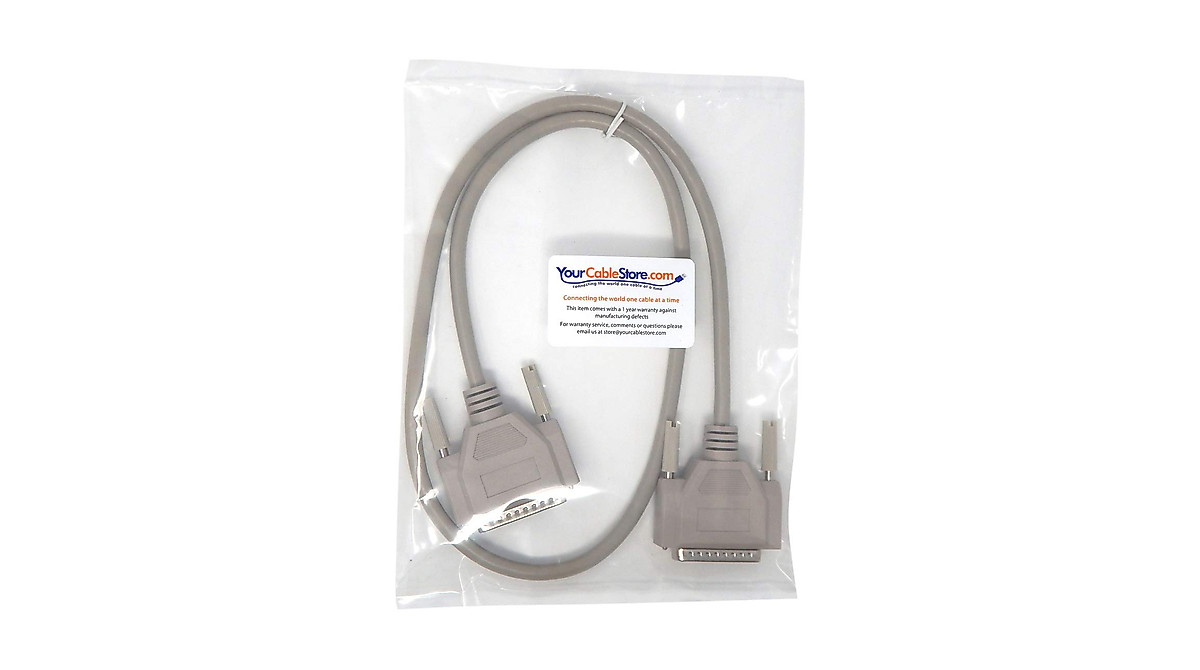 Your Cable Store 3 Foot DB25 25 Pin Serial Port Cable Male/Male RS232 ...