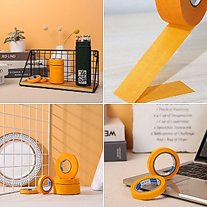 PETDCHEB 6 Rolls Fine Line Tape Painters Tape 1/16, 1/8, 1/5, 2/5, 1/2, 3/4 Inch x 55 Yard Fineline Masking Tape Painter Tape Adhesive Automotive for DIY Car Auto Paint (Yellow)