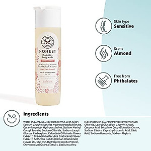The Honest Company 2-in-1 Cleansing Shampoo + Body Wash | Gentle for Baby | Naturally Derived, Tear-free, Hypoallergenic | Sweet Almond Nourish, 10 fl oz