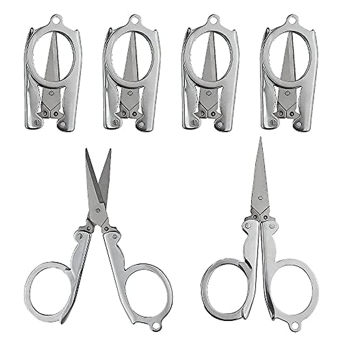 XINMEIWEN 12Pcs Small Folding Scissors Portable Travel Scissors Stainless Steel Cutter Mini Scissors Set for Home Office and Travel Trip Scissors
