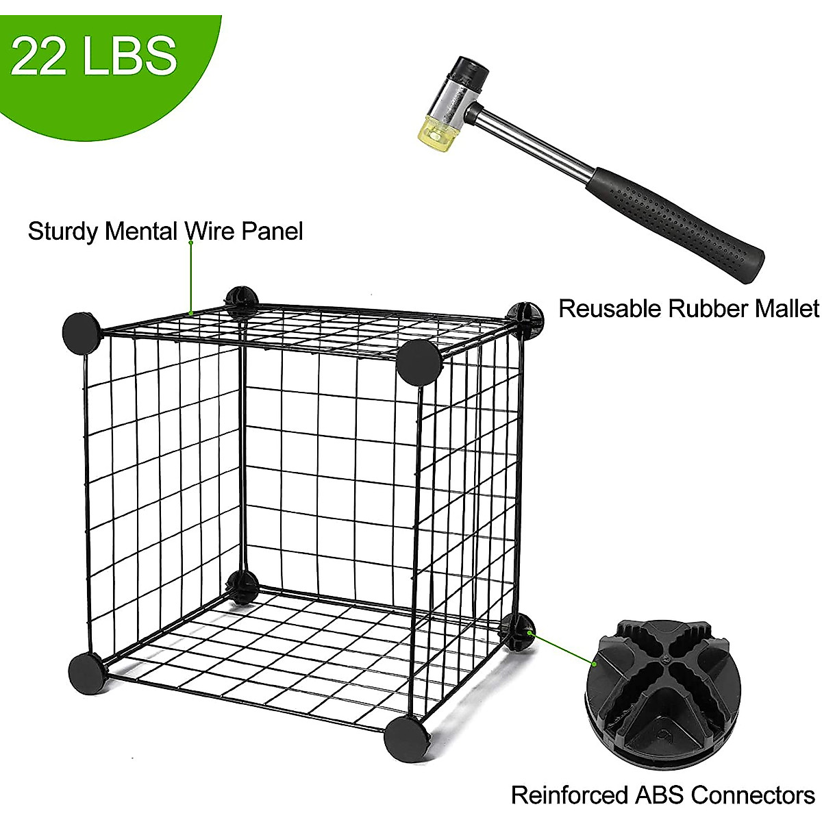 Safeplus DIY Wire Cube Storage, Storage Shelves 6 Cube Bookshelf Bookcase Closet Organizer and Storage, Stackable Grid Organizer, Black
