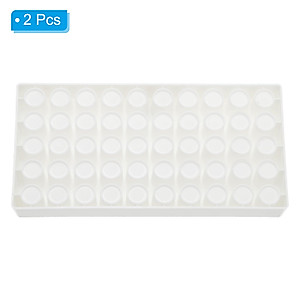 PATIKIL Vial Rack for 4ml Autosampler Vials, 2 Pack Vial Tray Holder 50-Well Stackable Test Tube Rack Vial Holder for Microcentrifuge Tubes, White