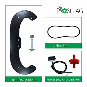 POSFLAG 84-1980 Paddles with 75-9010 Belt 66-7460 Primer Bulb 801254 Spark Plug Replaces 75-9090, 80-0660, 80-660 for Toro CCR Powerlite 38170, 38171, 38172, 38175, 38176, 38178, 38182 Snowthrowers