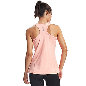 NELEUS Workout Running Racerback Long Tank Top for Women,8006,3 Pack,Pink,Purple,Light Green,L,EU XL