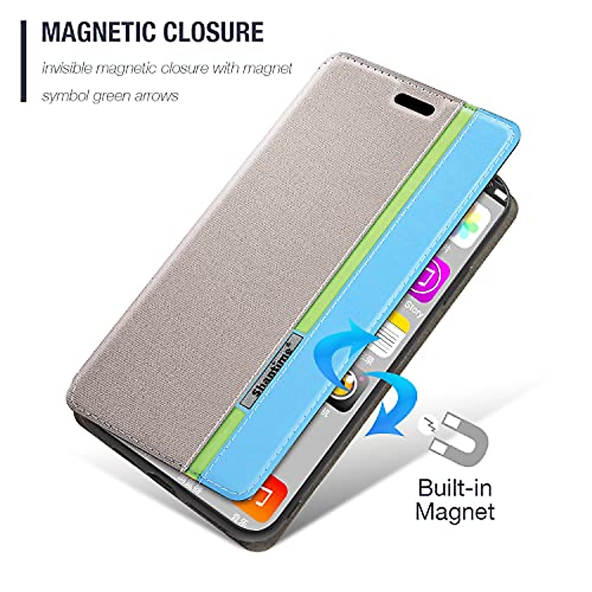 for Gigaset GS100 Case, Fashion Multicolor Magnetic Closure Leather Flip Case Cover with Card Holder for Gigaset GS100 (5.5”)