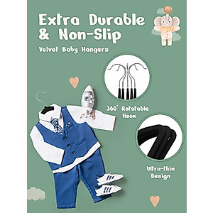 HOUSE DAY Velvet Baby Hangers 50 Pack, Premium Children's Hangers for Baby, Infant & Toddler Clothes, Durable Non Slip Baby Felt Hangers Black, 11 Inch Baby Hangers for Closet, Ideal for Everyday Use