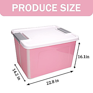 Paieshxi 92 Qt Large Pink Storage Bins with Lids, Collapsible Plastic Storage Containers Bins, Stackable Storage Bins Containers for Organizing, Waterproof Big Plastic Storage Box for Home Office