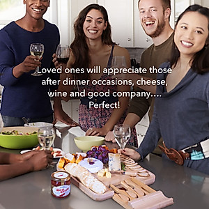 Roots To Table Bamboo Cheese and Charcuterie Board Set. This Cheese Board Set is a Perfect Cheese Platter and Charcuterie Board Gift Set Idea. Slide-Out Drawer Contains Stainless Steel Knife Set.