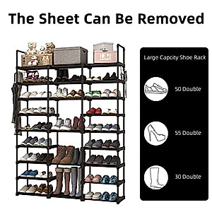 NIUBER 9 Tier Shoe Rack Sturdy Large Show Rack Heavy Duty for Entryway Shoe Shelves for Closet Shoe Rack Organizer for Entryway