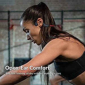 MALEROADS Swimming Headphones IPX8 Waterproof Bone Conduction Open-Ear Sports Headsets Wireless Bluetooth 5.3 with Mic, MP3 Play Built-in 32G Memory Earphones for Running, Cycling