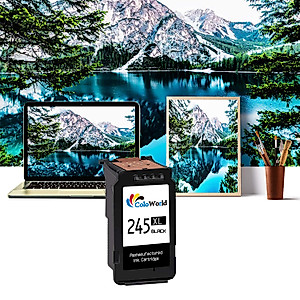 ColoWorld Remanufactured Ink Cartridge Replacement for Canon 245XL PG-245XL PG-243 245 XL (1 Black) Used for Pixma TS3122 MX490 MX492 TR4522 TR4520 MG2522 MG2922 MG2520 TS3322 IP2820 MG2500 Printer