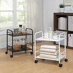 SunnyPoint Minimalist Style Utility Rolling Shelf Cart (WHT)