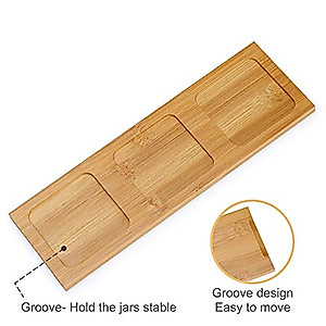 Lucky Goddness Set of 3 Porcelain Sugar Bowl, 8.8 fl oz Condiment Pots with Spoons Bamboo Flip Lids Labels, Spice Salt Tray Serving for Home Kitchen