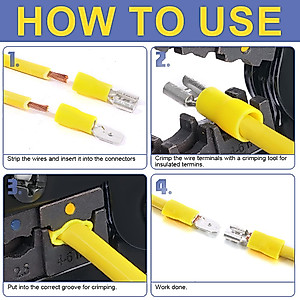 haisstronica 360PCS Electrical Insulated Bullet&Spade Termianls Kit,AWG 22-10 Wire Crimp Terminals of Tinned Red Copper,Quick Disconnect Wire Connectors Kit(3Colors/12Size)