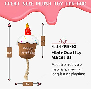 Squeaky Pet Toys - Stuffed Toy Squeaky, Teething Chew Toys, Interactive Cake Shape Pet Plush Toys with Sound, Dog Crinkle Plaything Pet Dentals Health for Breeds Squeaks Pets Dogs Birthday Gfitss