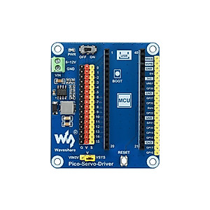 TOP1 Waveshare Raspberry Pi Pico Servo Drive Expansion Board Support 16 Channels 16-bit Resolution Standard Servo Interface 5V Voltage Regulator Chip