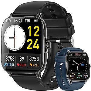 Zhizhi Smart Watch for Men Women: Fitness Tracker Bluetooth (Make/Answer Call) Waterproof Smartwatch Android Phone iPhone Digital Sport Running Watches Health Sleep Heart Rate Monitor Step Counter
