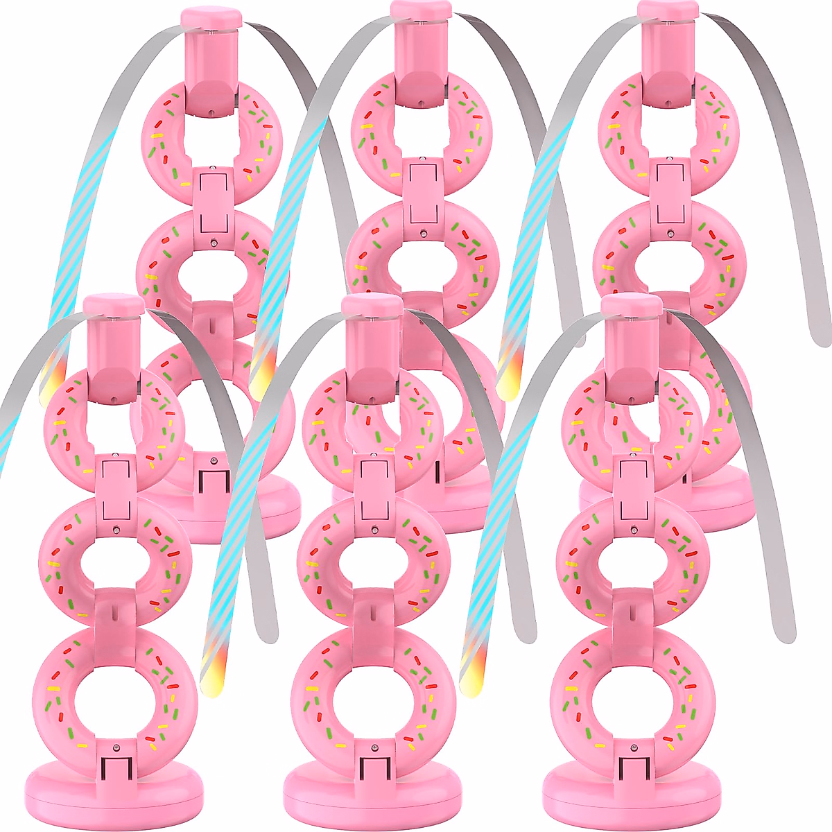 Fly Fans for Tables, Stretchable Fly Repellent Fans Indoor Outdoor Doughnut Food Fans Keep Flies Away, Portable Table Top Fly Spinner with Holographic Blades, Bug Fans for Picnic, Party, BBQ