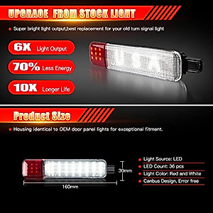 Carrep LED Interior Door Panel Courtesy Light,Door Warning Light Lamp Assembly Compatible with Silverado/Sierra C/K 1500 2500 3500 Suburban Tahoe Avalanche Yukon Escalade