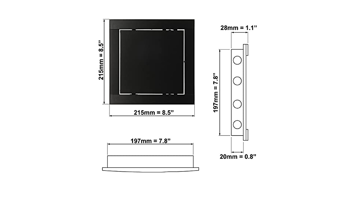 8x8'' Anthracite Access Panel for Easy Installation