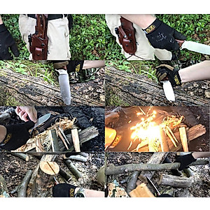 JEO-TEC Nº7 Bushcraft Survival Hunting Tactical Knife - BOHLER N690C Stainless Steel, Multi-positioned Leather Sheath, Sharpener Stone & Firesteel Included - Handmade