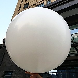 5 Big Balloons - 36 Inch Round Balloons - Extra Large & Thick Balloons Reusable Giant Latex Balloons for Wedding/Birthday Party Decorations, Photo Shoot and Festivals Christmas Decorations White