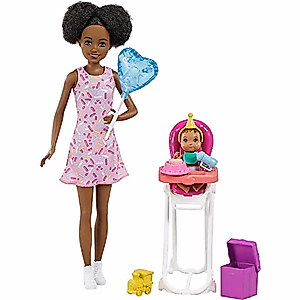 Barbie Skipper Babysitters Inc. Dolls & Playset with Babysitting Skipper Doll, Color-Change Baby Doll, High Chair & Party-Themed Accessories for Kids 3 to 7 Years Old