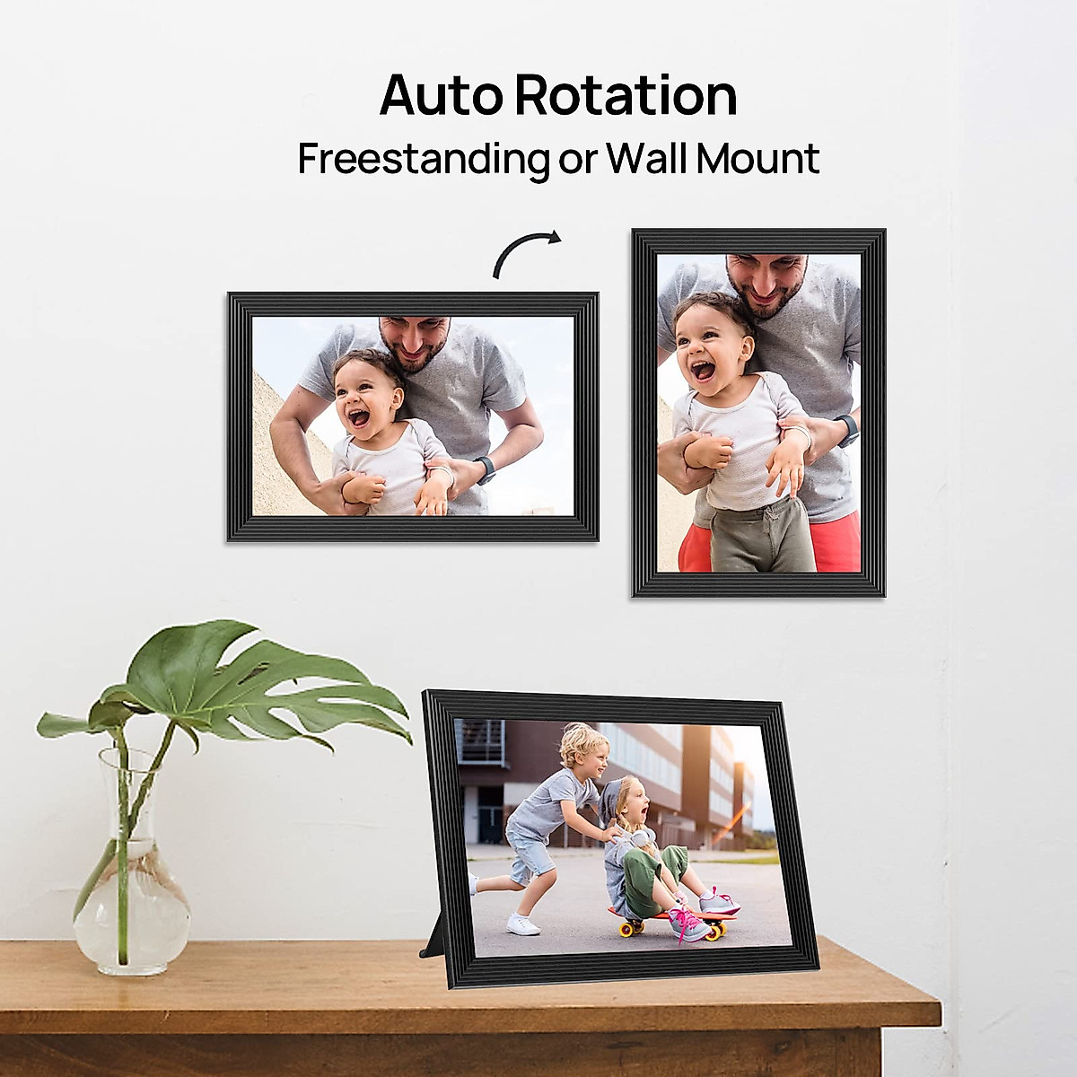 32GB FRAMEO 10.1 Inch Smart WiFi Digital Photo Frame 1280x800 IPS LCD Touch Screen, Auto-Rotate Portrait and Landscape, Share Moments Instantly via Frameo App from Anywhere