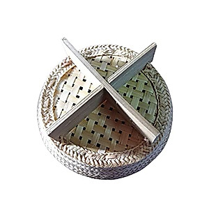 Charmmii Thai kra-tip sticky rice heart shape bamboo basket handmade steamers cookware - 6 inch for home decoration, restaurant or collectible item