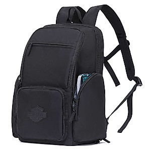 Harley-Davidson Bar & Shield Crinkle Nylon Water-Resistant Backpack - Black