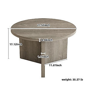Luoxiao Coffee Table for Small Space, Minimalist Modern Table for Living Room, Durable & Sturdy Small Round End Table with Adjustable Feet Pads, Wood