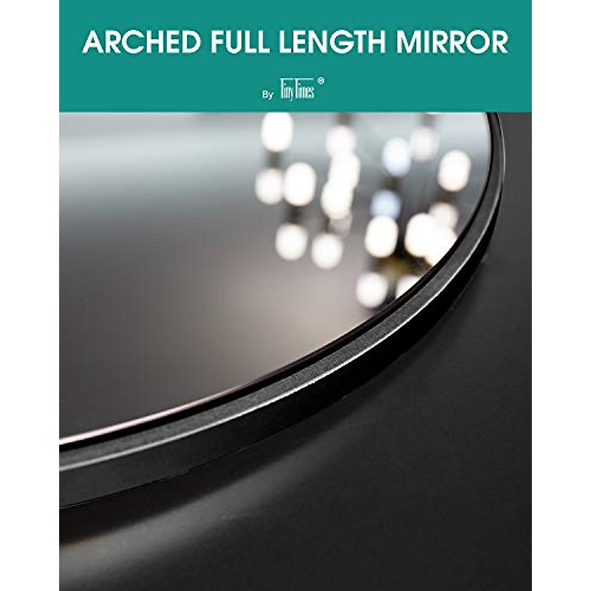 TinyTimes 65''x22'' Arched Full Length Mirror, Floor Mirror with Stand, Full Body Mirror, Arched Wall Mirror, Modern & Contemporary Full Length Mirror with Wood Frame - Black