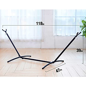 Zupapa 2 Person Hammock with Stand and Carrying Case, 550 Capacity, Portable for Living Room, Garden, Tassel Macrame White