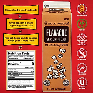 Ultimate Movie Theater Popcorn Kit - Flavacol Salt (35 oz) & Golden Barrel Butter Flavored Coconut Oil (32 oz) - Real Theatre Ingredients, No Dairy, Gluten Free/Vegan, Non-GMO, Kosher