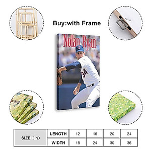Nolan Ryan Baseball Playe74 Canvas Poster Bedroom Decor Sports Landscape Office Room Decor Gift Frame: Frame:16x24inch(40x60cm)