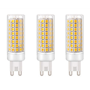 G9 LED Light Bulbs G9 Bi-Pin Base 9W (Equivalent to 100W Halogen Replacement) Warm White 3000K LED Corn Light for Home Living Room Bedroom Chandelier,102 LED 2835 SMD,Pack of 3