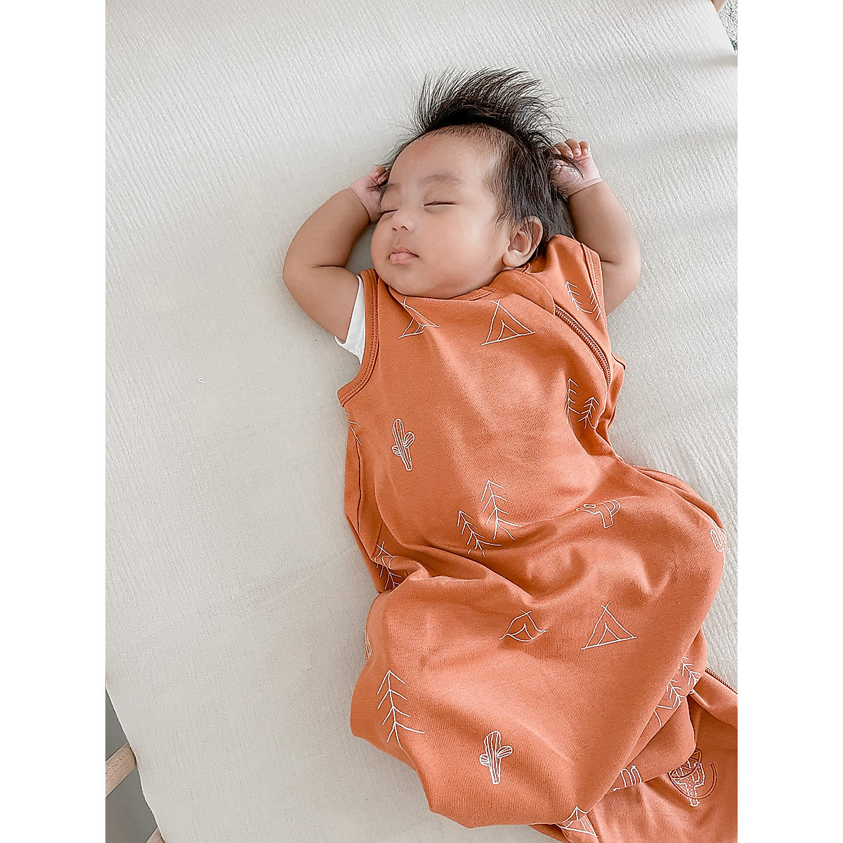Ecolino Organic Cotton Baby Sleep Sack - 2-Way Zipper Baby Wearable Blanket - Toddler Sleeping Bag Sack - 18-36 Months - Desert