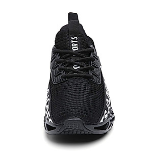 FRSHANIAH Sneakers for Men Slip On Casual Sport Running Shoes Athletic Tennis Walking Shoes Breathable Fashion Gym Runner Jogging Shoes Black Size 11