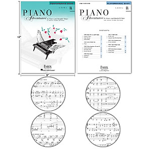 Piano Adventures Level 3A Learning Library Set By Nancy Faber - Lesson, Theory, Performance, Technique & Artistry Books & Juliet Music Piano Keys 88/61/54/49 Full Set Removable Sticker